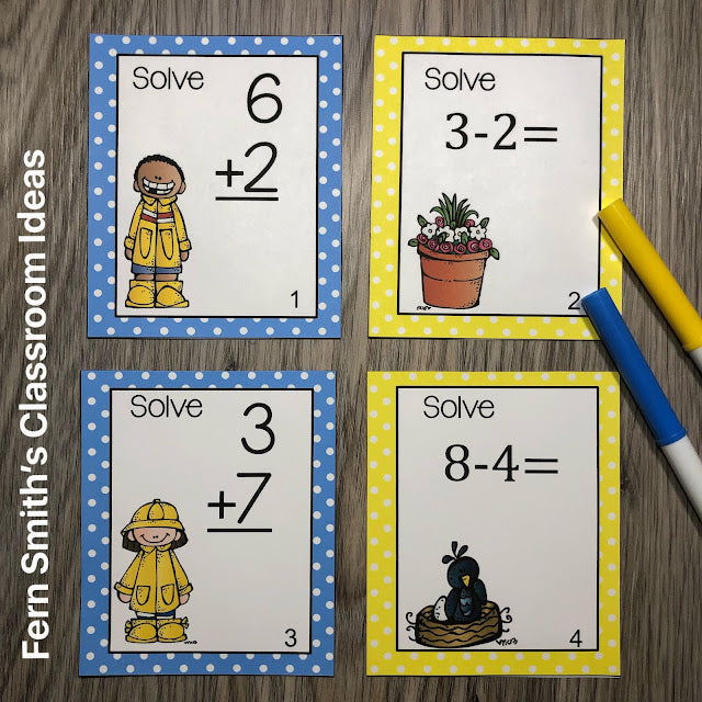 Grab These Spring Addition and Subtraction Task Cards For Your Class T ...